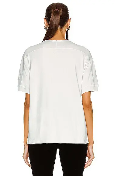 Saint Laurent T-Shirt In White - Dirty Ecru & Noir | Editorialist